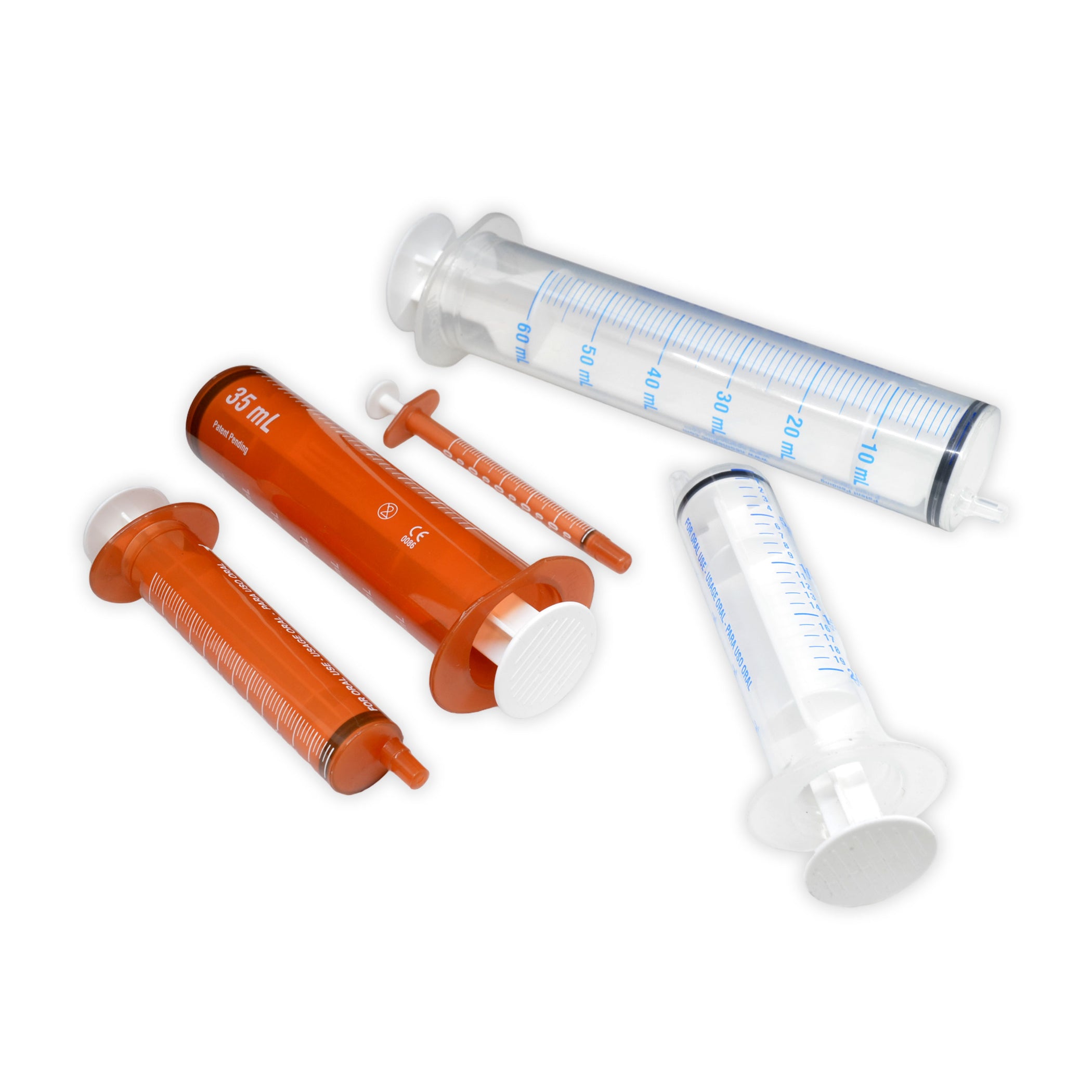 Syringes, Oral Dispensing (Amber w/ Orange Tip Caps, 35 mL) | SpecializedRx